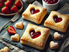 Blätterteig-Herzen zum Valentinstag. Süß oder lieber herzhaft?